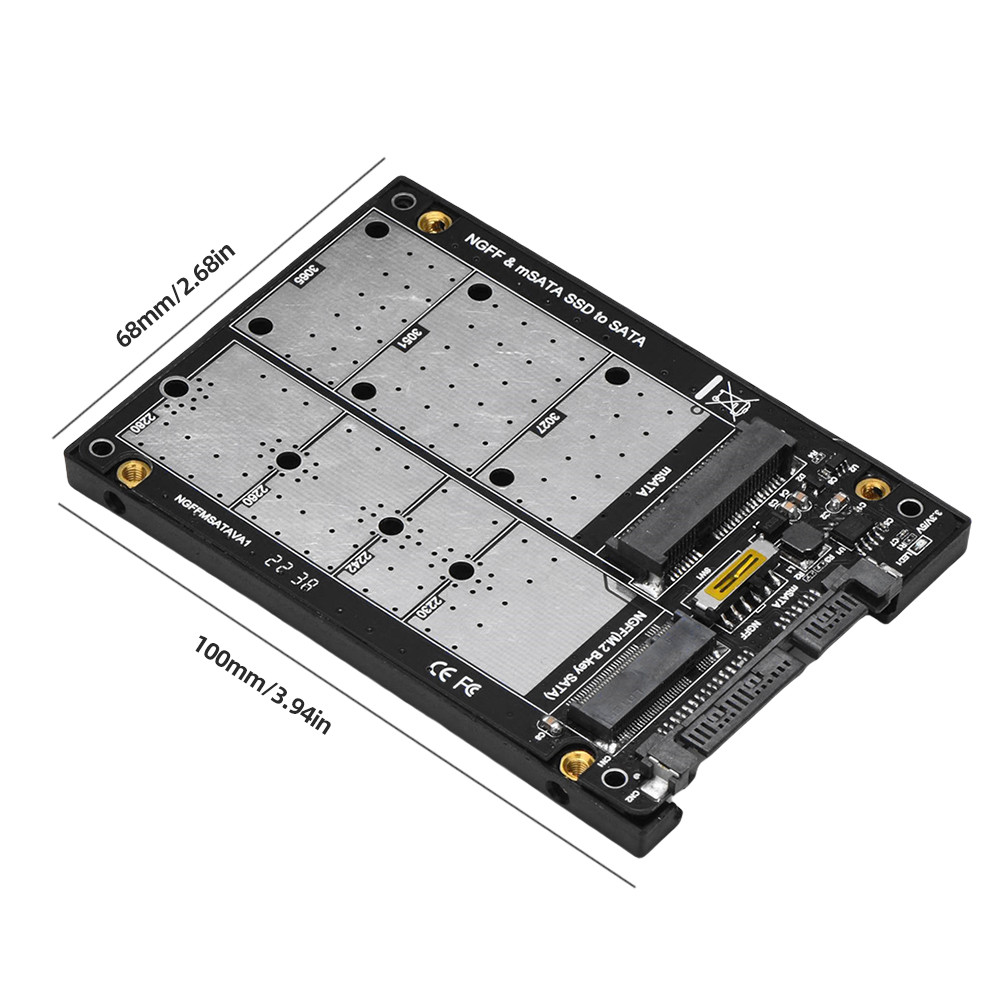 2 in 1 Combo M.2 NGFF B-key & MSATA SSD To SATA 3.0 Converter Card for ...