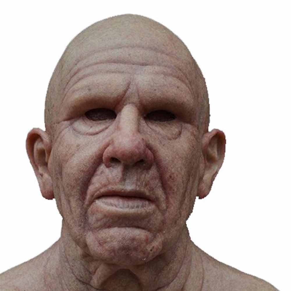 Realistic Latex Mask Overhead Halloween Old Man Mask Fancy Dress ...