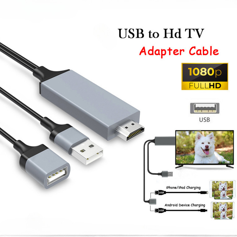 3IN1 Universal Mirascreen HDMI Same Screen Adapter Cable 60Hz HDMI USB ...
