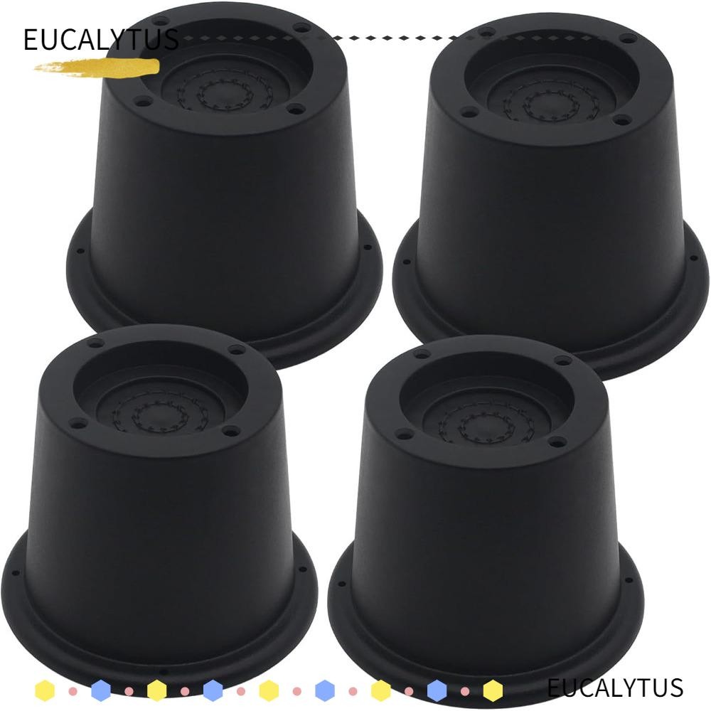 EUTUS 4Pcs Bed Risers, Round Black Furniture Risers, Durable Heavy Duty ...