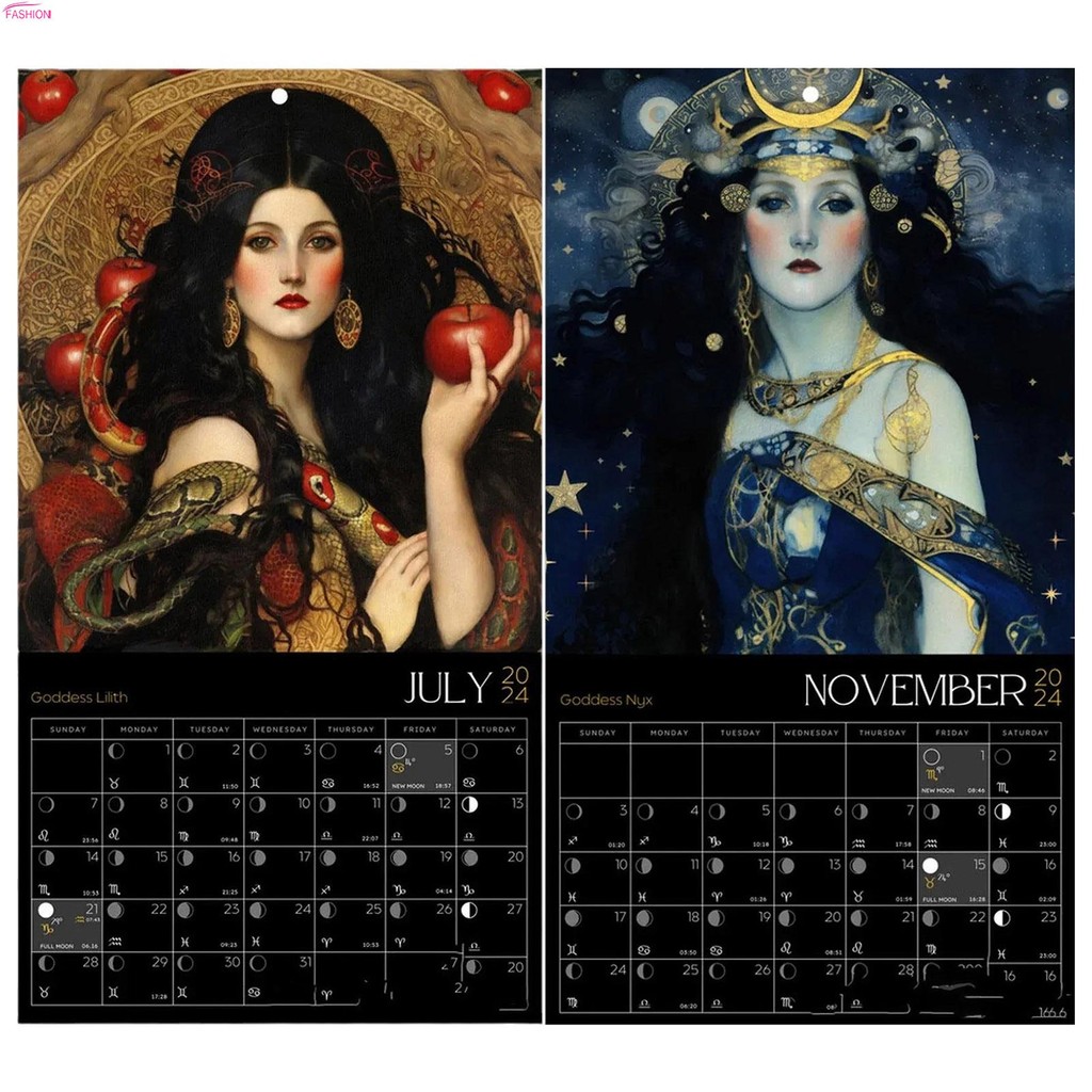 2025 Greek Goddess 12 Month Calendar Handmade Colorful Office Calendar ...