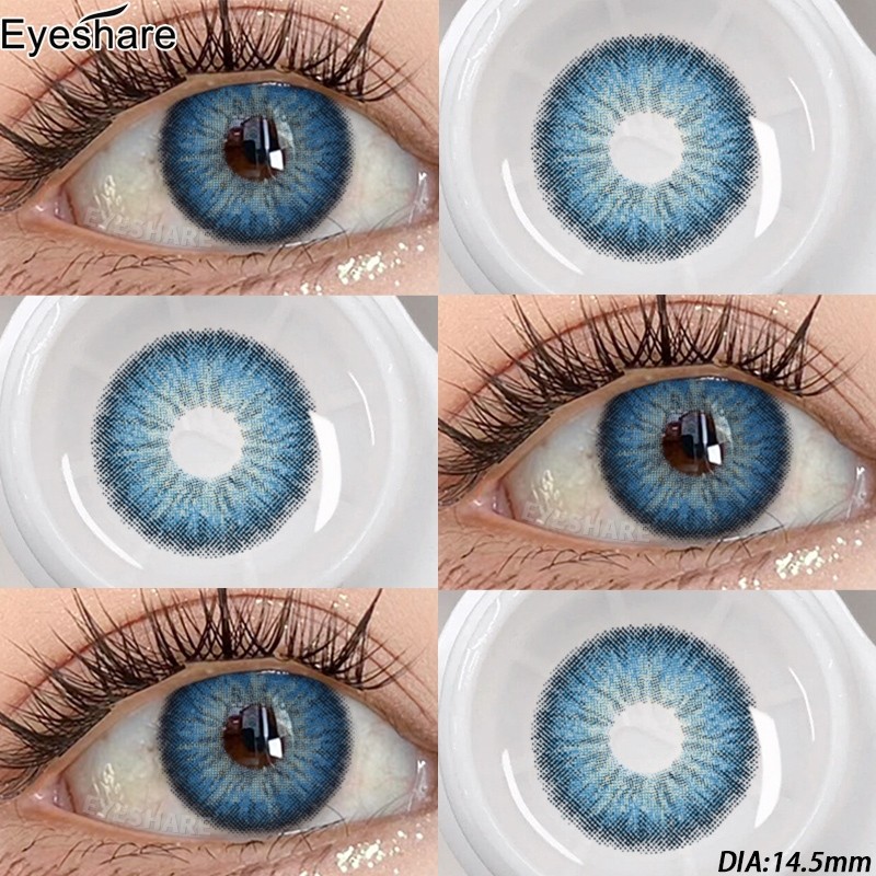 Eyeshare contact lens big eyes blue colored contact lenses 2Pcs and ...