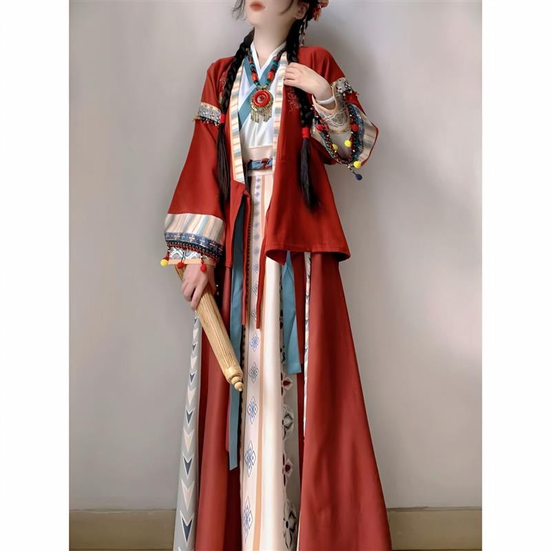 2024 New Style Tang Made Improved Hanfu Female Chinese Red Wei Jin Made ...