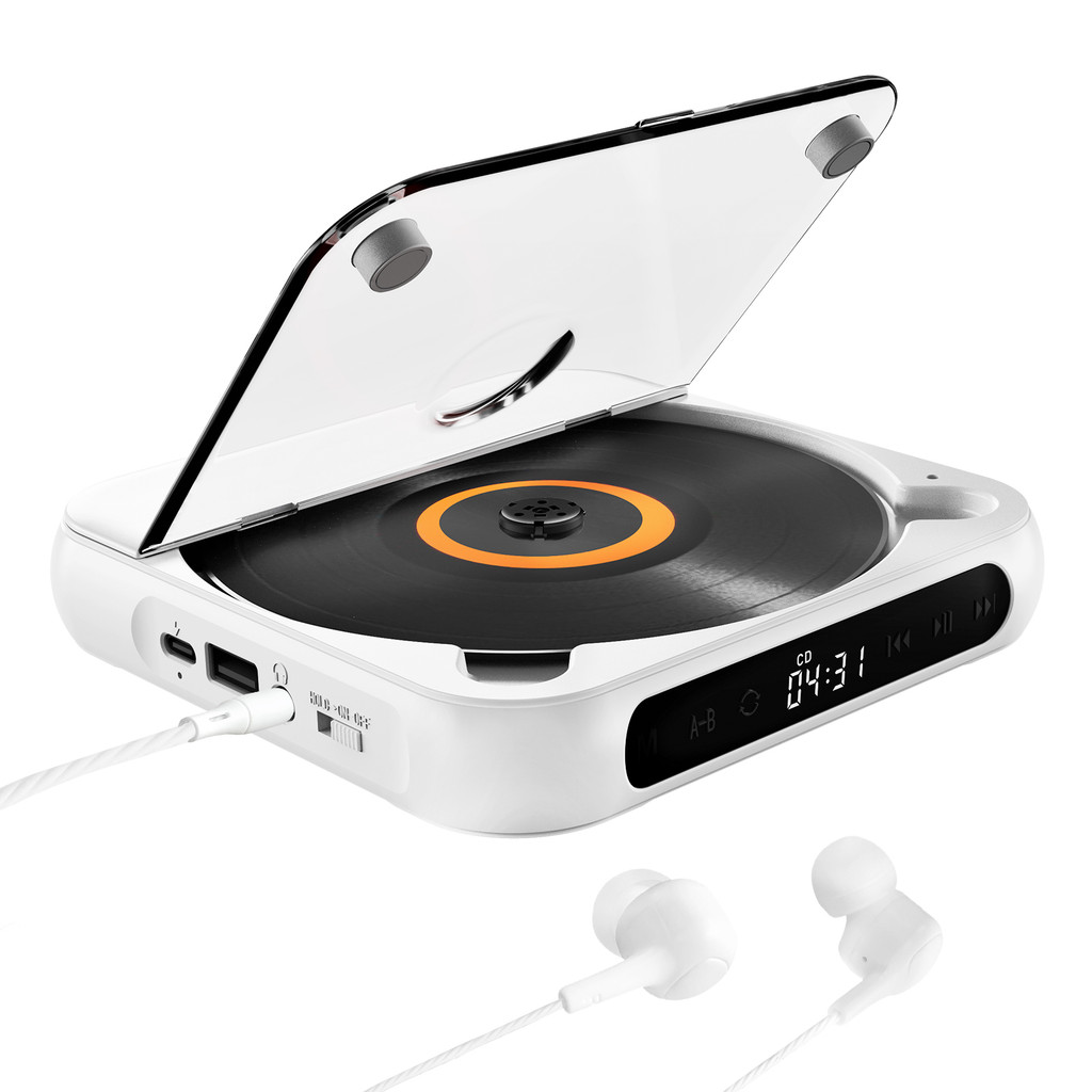 KC918 CD Player - Portable Bluetooth Speaker, LED Screen, Stereo Player ...