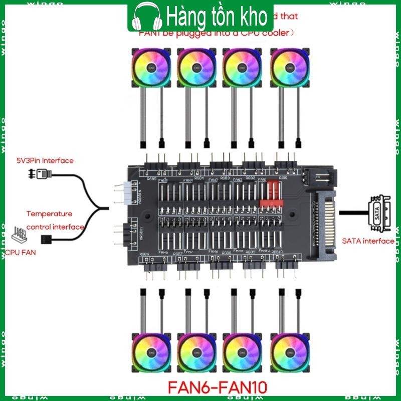 WIN 5V 3Pin AURA Controller 4Pin PWM Hub 10 Port ARGB Remote Splitter ...