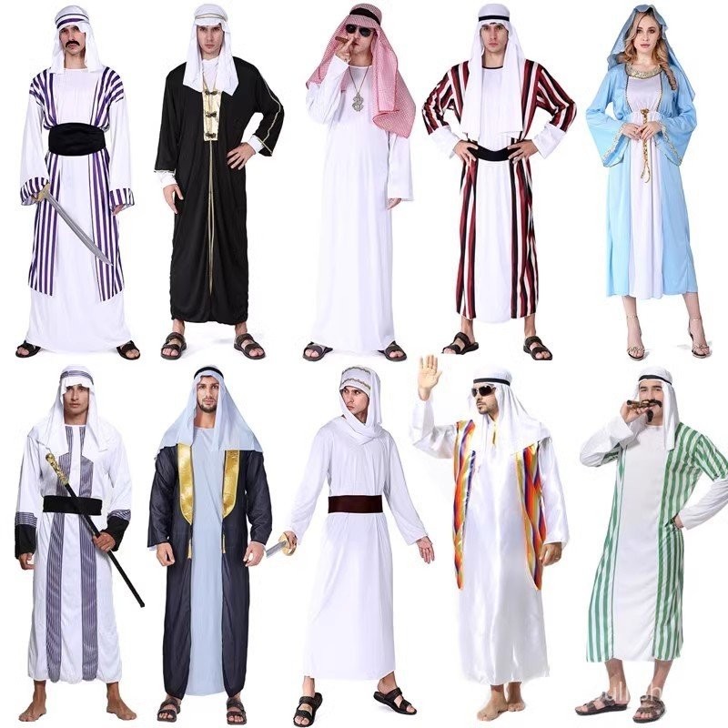 Halloween Costume Arab Clothes Men's and Women's Annual Meeting Middle ...