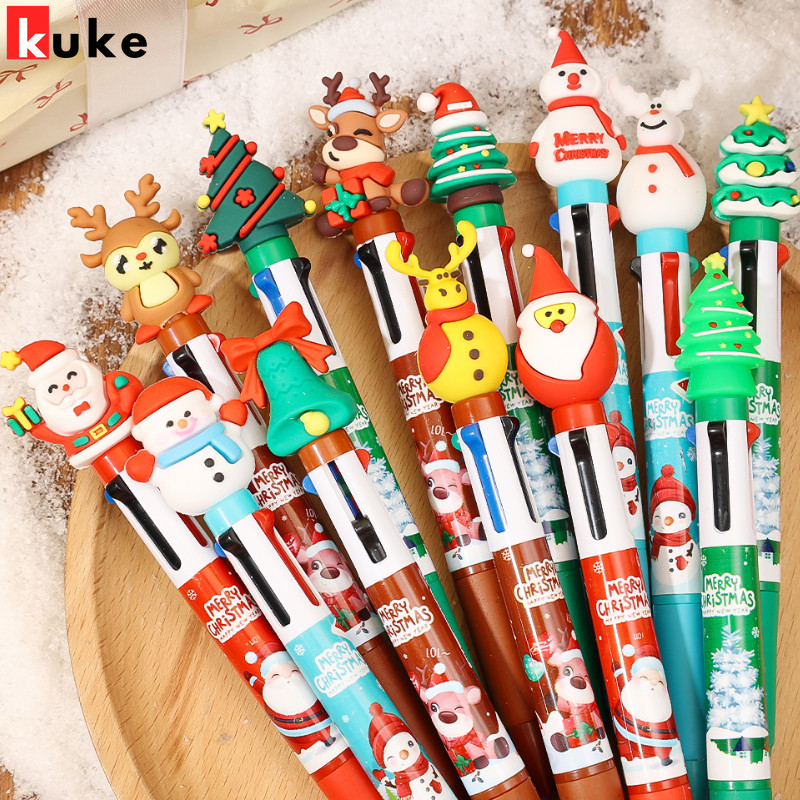 Christmas Four-Color Ballpoint Pen - Student Graffiti Color Pens ...