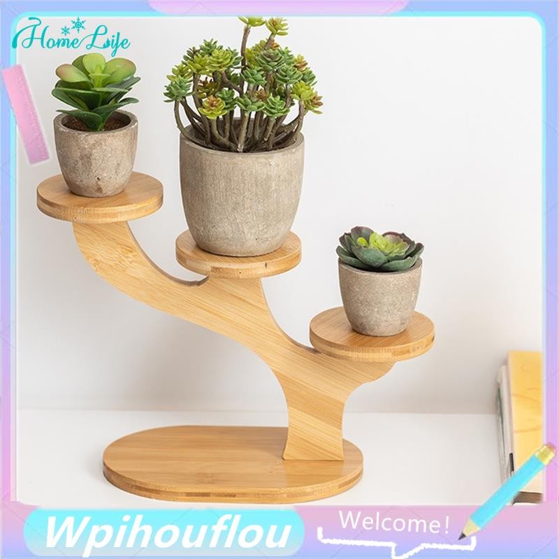 [HoME&life] Show Shelf 3-Layer Wooden Plant Display Stand Desktop ...