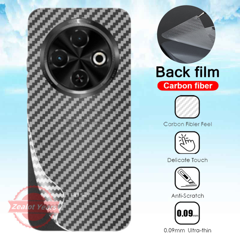 Carbon Fiber Matte Back Film For Tecno Spark 30C 30 4G kl5n Back ...