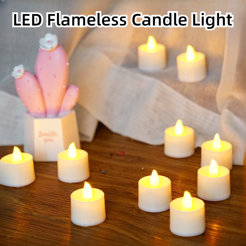COD LED flameless candle light family wedding birthday decoration ...