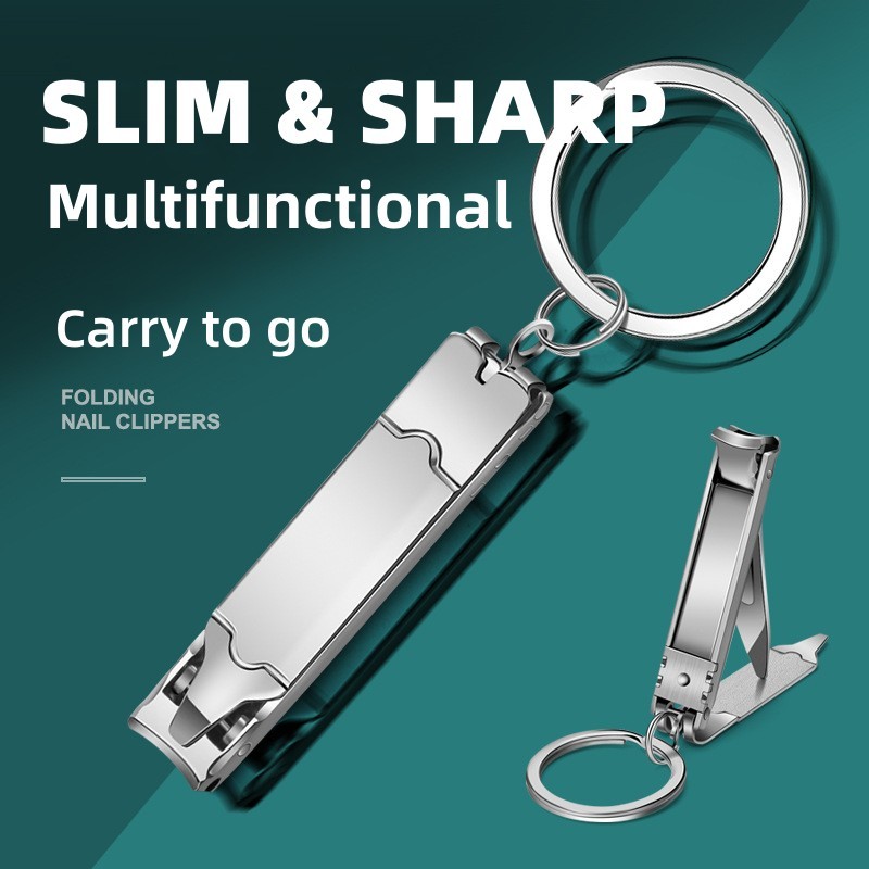 Nail Clipper Ultra Thin with Key Ring Mini Foldable Nail Cutter Small ...