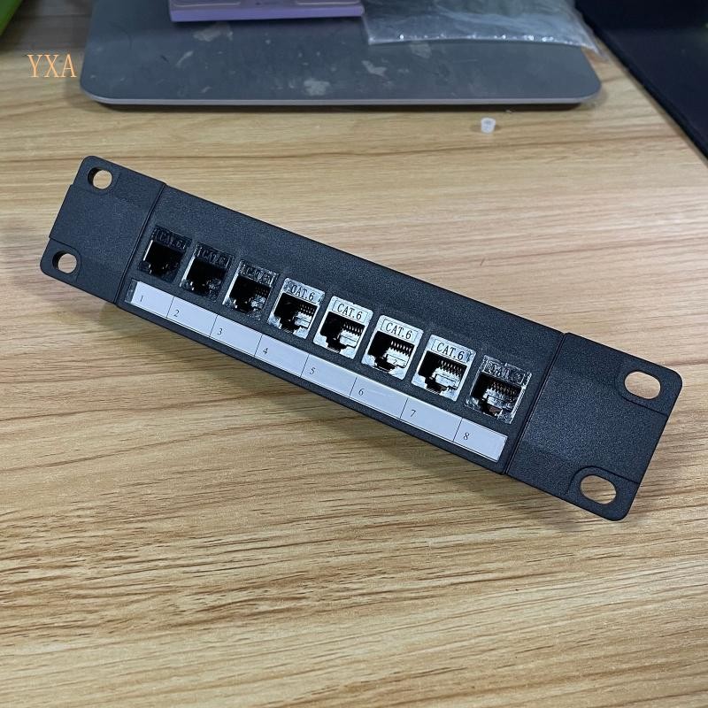YXA Patch Panel 8 Port Cat6 with Inline Keystone 10G Pass-Thru Coupler ...