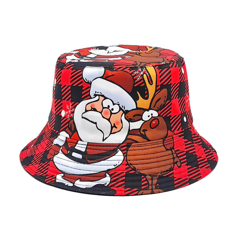 Cartoon Santa Bucket Hat Christmas Fisherman Hats Location Design ...