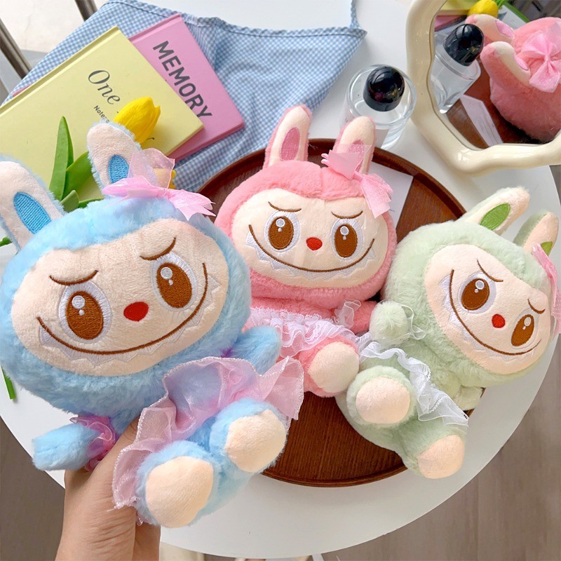 25cm Anime Labubu Plush Doll Toys Kawaii Labubu The Monsters Cartoon ...