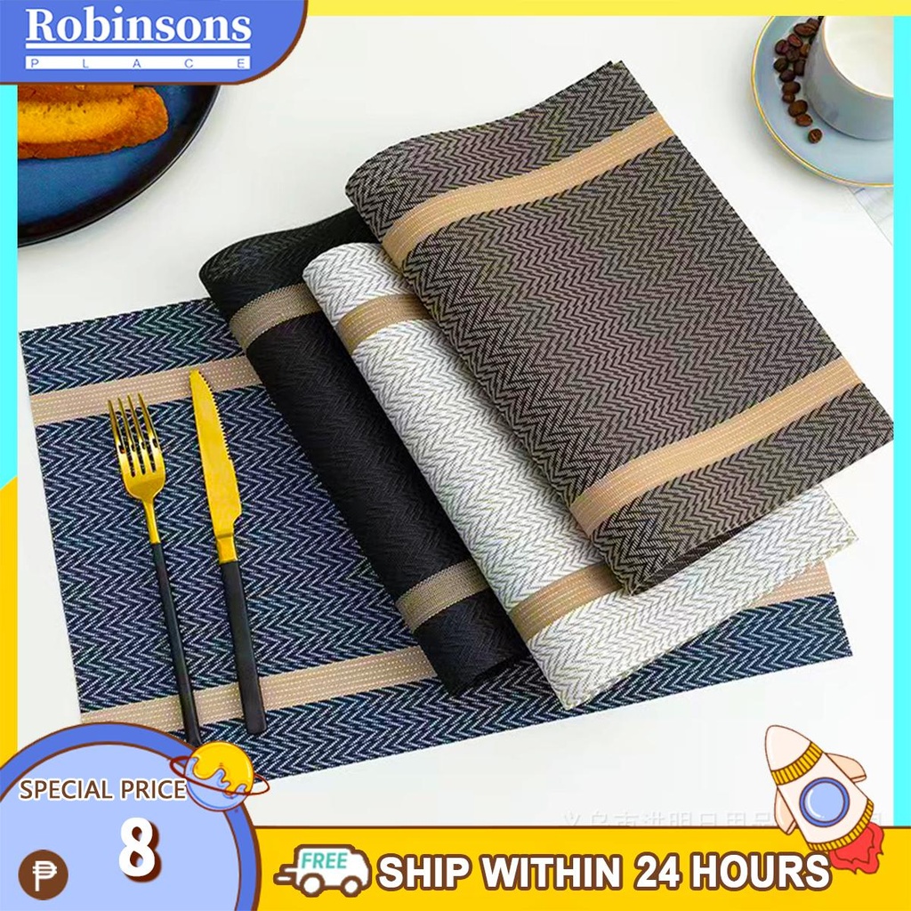 New Japanese Style Dining Table Mat, Oil Resistant Washable Western ...