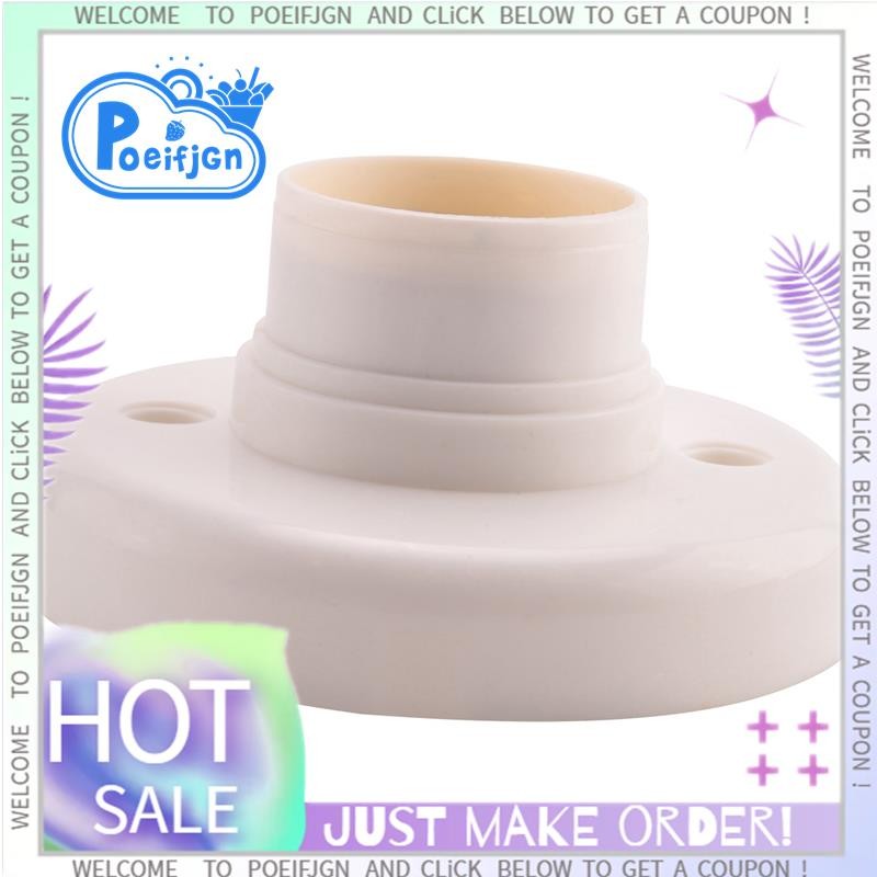 E27 Round Plastic Base Screw Light Bulb Lamp Socket Holder White ...
