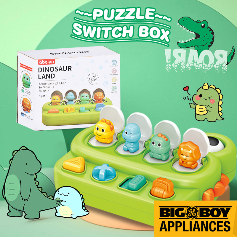 Dinosaur Puzzle Switch Box Early Learning Colour Cognition Toy Cause ...