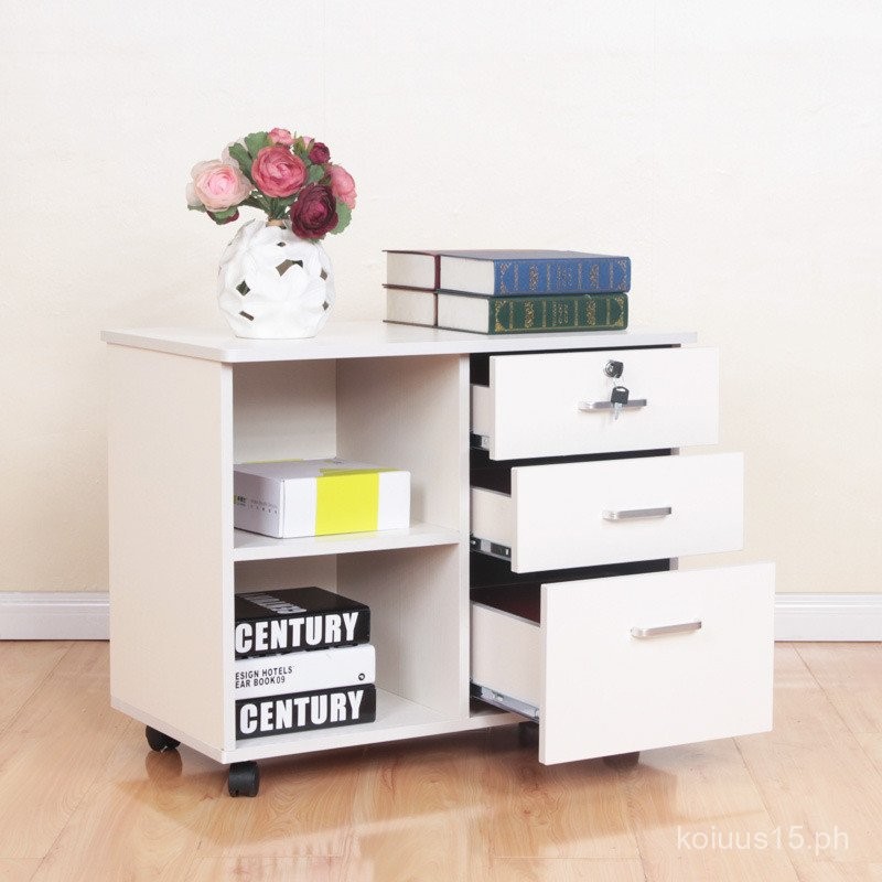 Wooden Office File Cabinet Mobile Floor Cabinet Storage Cabinet with ...