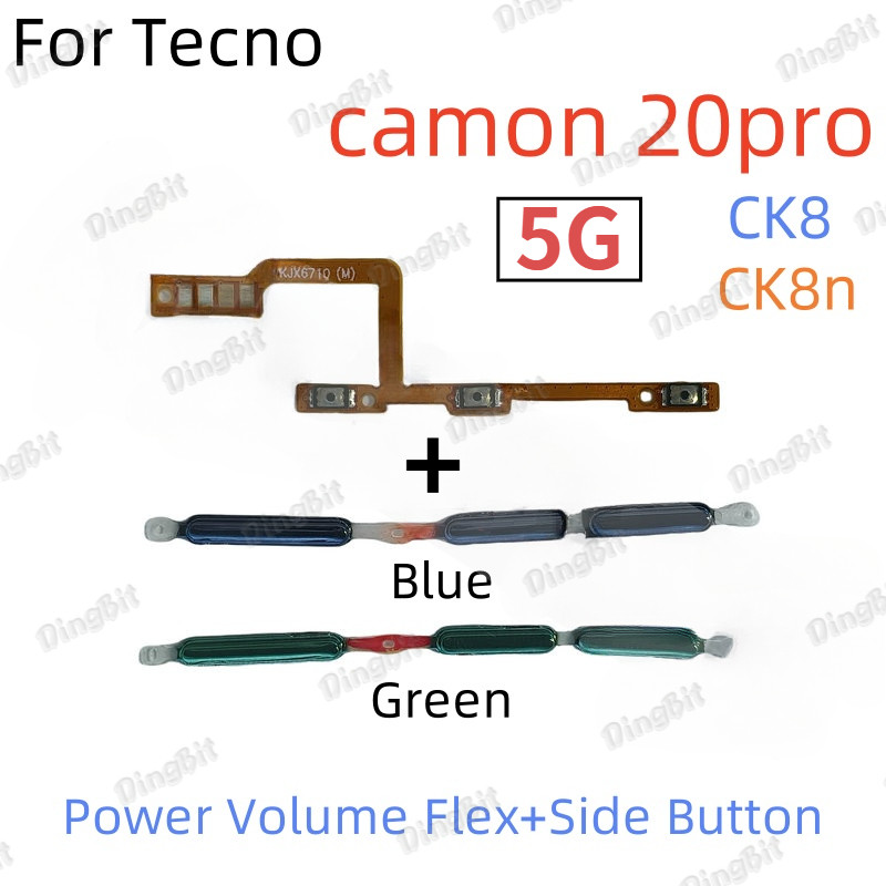 Side Button Switch On Off Keys For Tecno Camon 20pro 5G CK8n/CK8 Power Volume control Key Flex ...