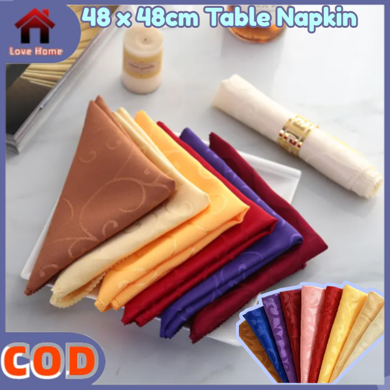 Lay Square Table Napkin Square Dinner Cloth Solid Color Wedding ...
