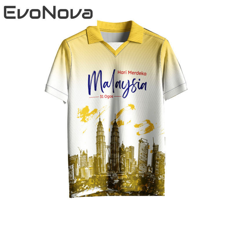 2025 Baju Merdeka 68 Tahun baju jersey Ethnic retro collar polo T-shirt ...