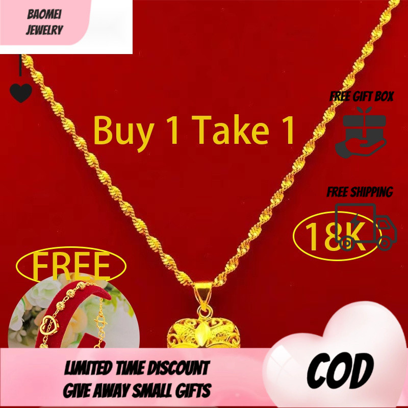 18k Saudi gold Pawnable Legit Necklace for Women Peach Heart Heart ...