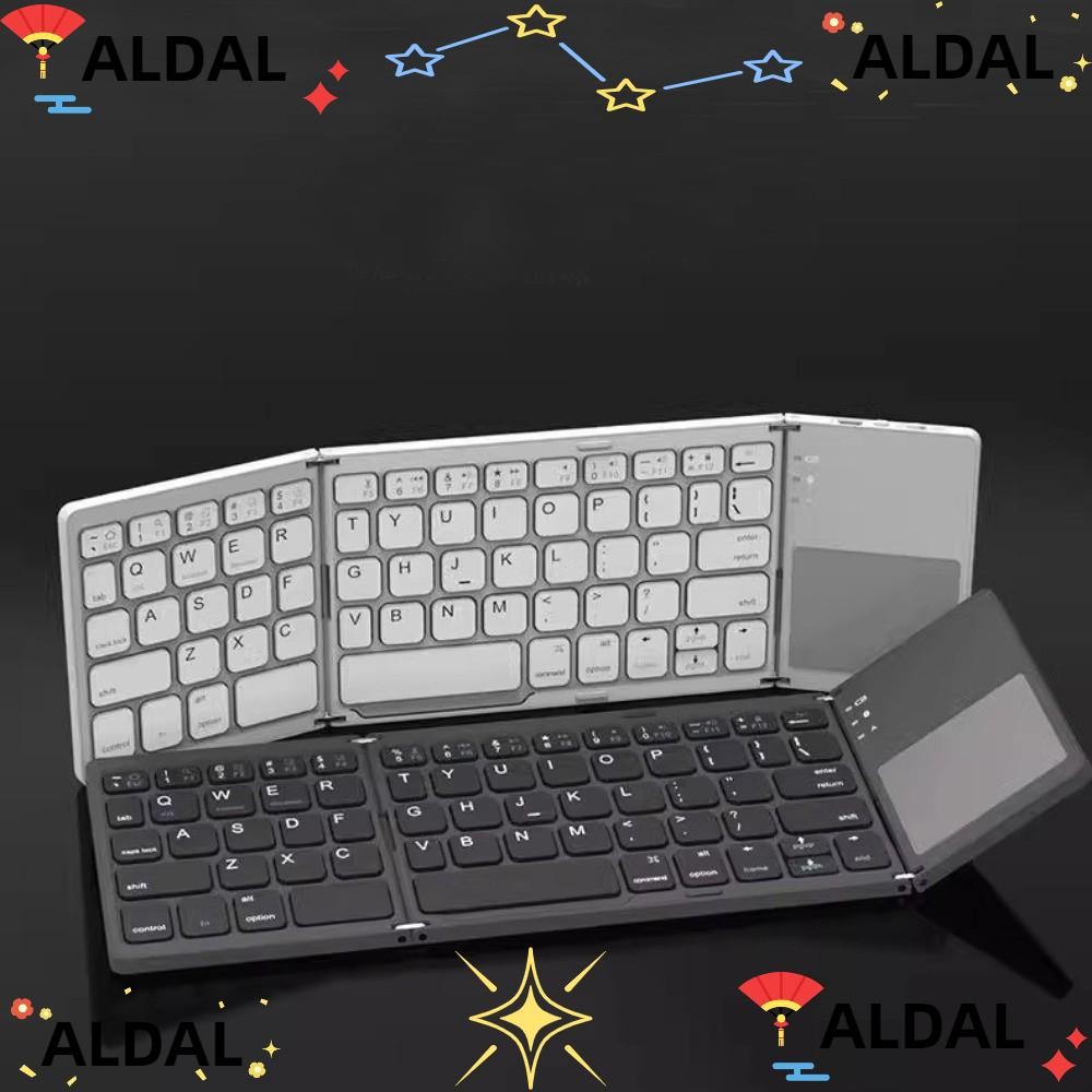 ALDAL Foldable Wireless Keyboard, Dual Bluetooth 5.1 3-Folding Design Bluetooth Keyboard ...