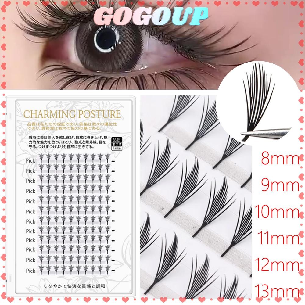 GOGOASDGRF Faux Lashes, Premade Fans Feather Shape False Eyelashes ...