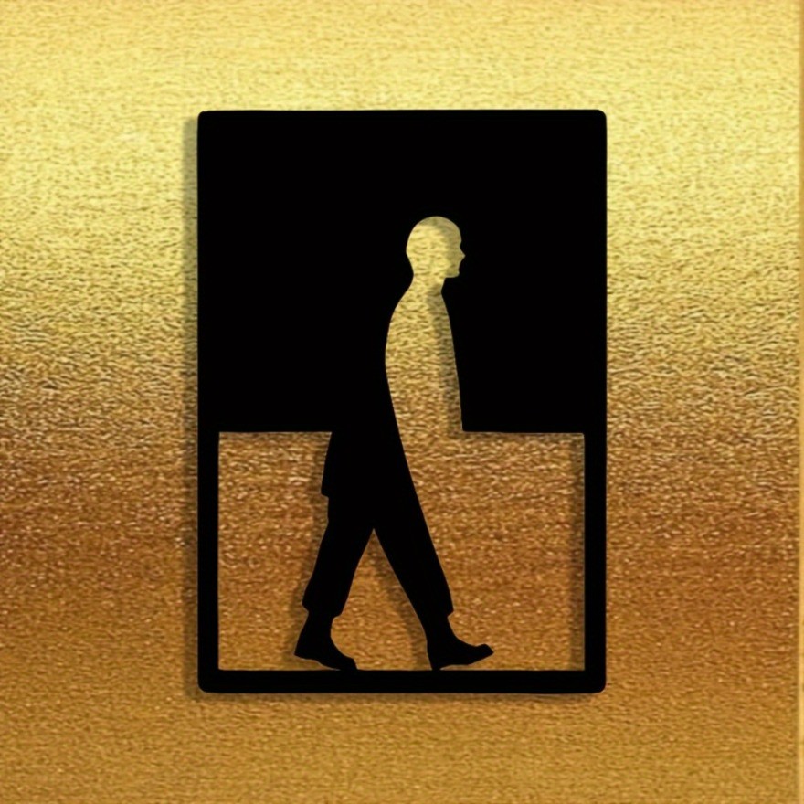 2D Abstract Walking Sign Metal Wall Art - Elegant Office & Home Decor ...