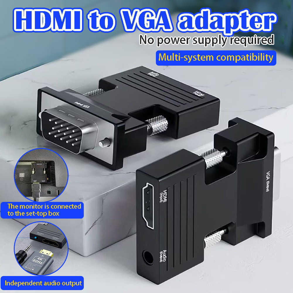 HDMI to VGA Adapter with Audio Cable, 1080P Converter for PC/Laptop/PS4 ...
