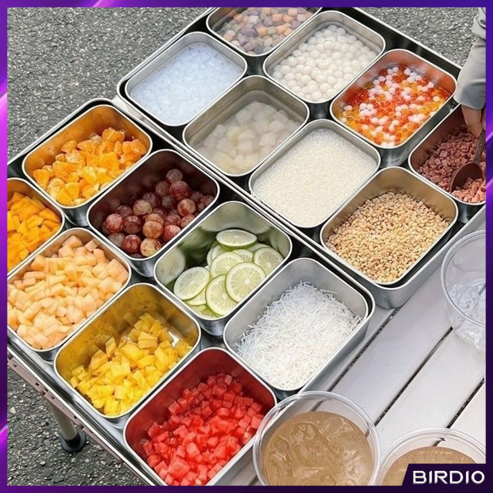 Birdio Fresh Keeping Box with Lid Stainless Steel Food Container Fridge ...
