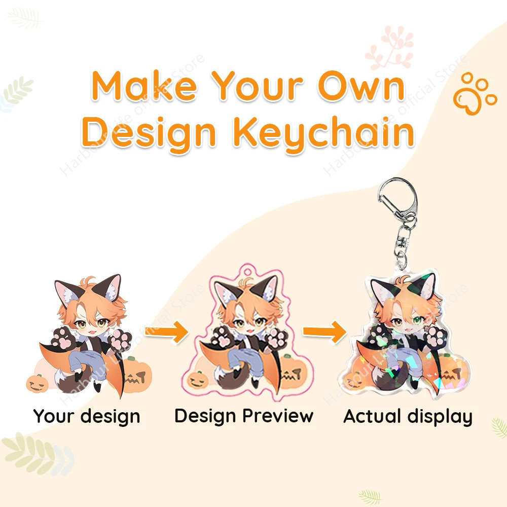 Custom Keychain Cartoon Acrylic Key Chain Photo Customized Anime Charms ...