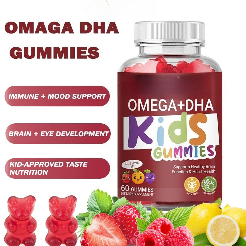 OMEGA DHA for Kids 60 Gummies for Brain Development System Heart ...