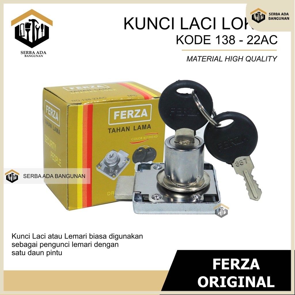 SAB Ferza 138 -22mm Hollow Table Drawer Lock (E5110) Cupboard / Drawer ...
