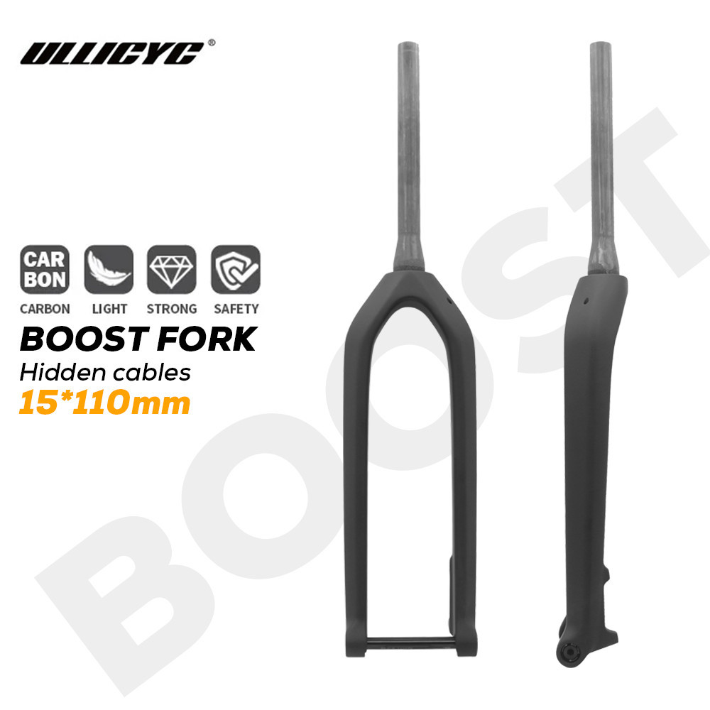 Ullicyc Full Carbon MTB Front Fork Rigid Tapered Top 1-1/8"-Down 1-1/2 ...