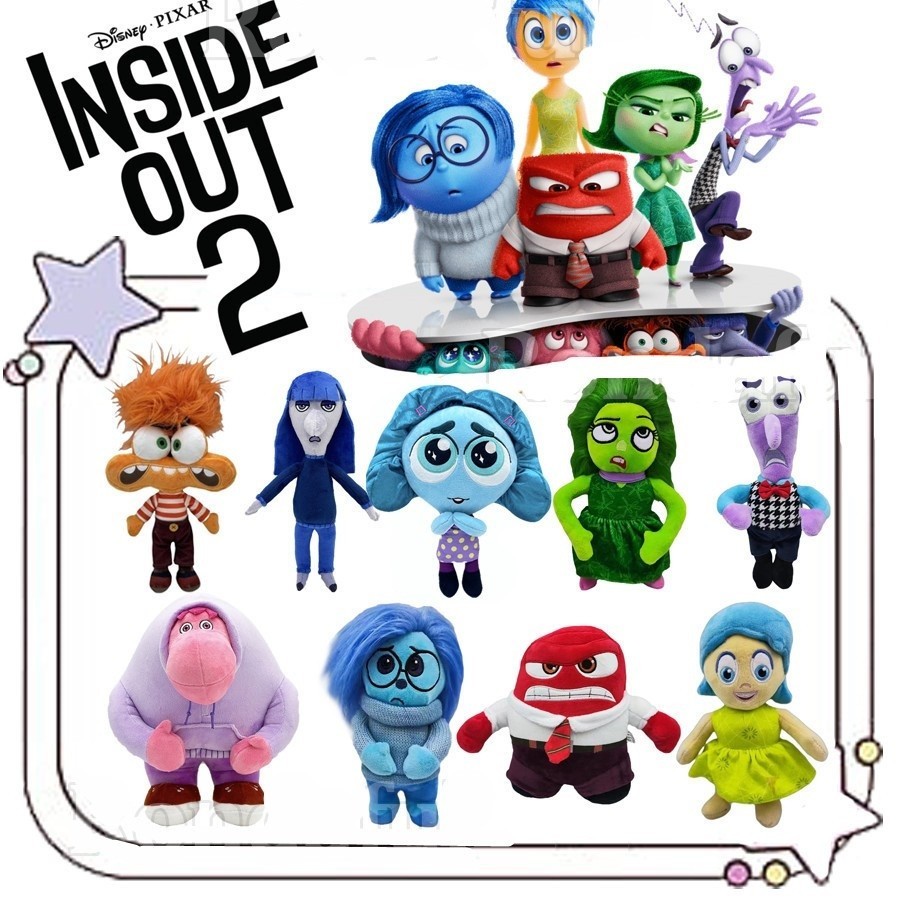 Movie Inside Out 2 Plush Doll Cute Joy Fear Anger Disgust Sadness Riley ...