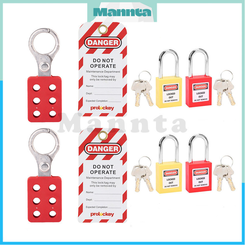 6 Hole Multi Person Management Safety Hasp Lock 38mm Stainless LOTO ...