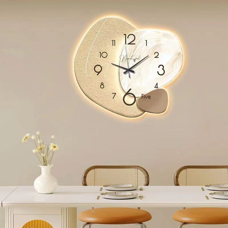 Modern Silent Wall Clock With LED Light, Large Size Digital Clock ...