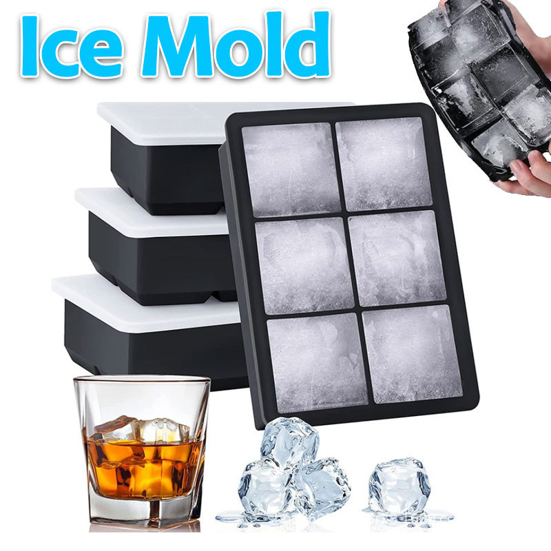 4/6/8/15/37 Grid Large Silicone Square Ice Cube Mold / Reusable DIY ...
