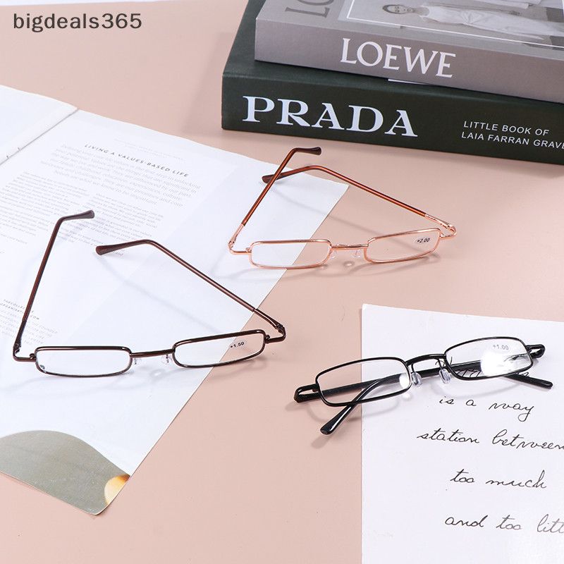 BDPH Swank Elegant Portable Mini Reading Glasses Metal Frame Pen Box ...