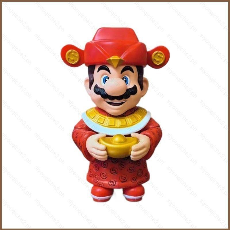sy Super Mario Action Figure God of Wealth Mario Hug gold ingots Model ...