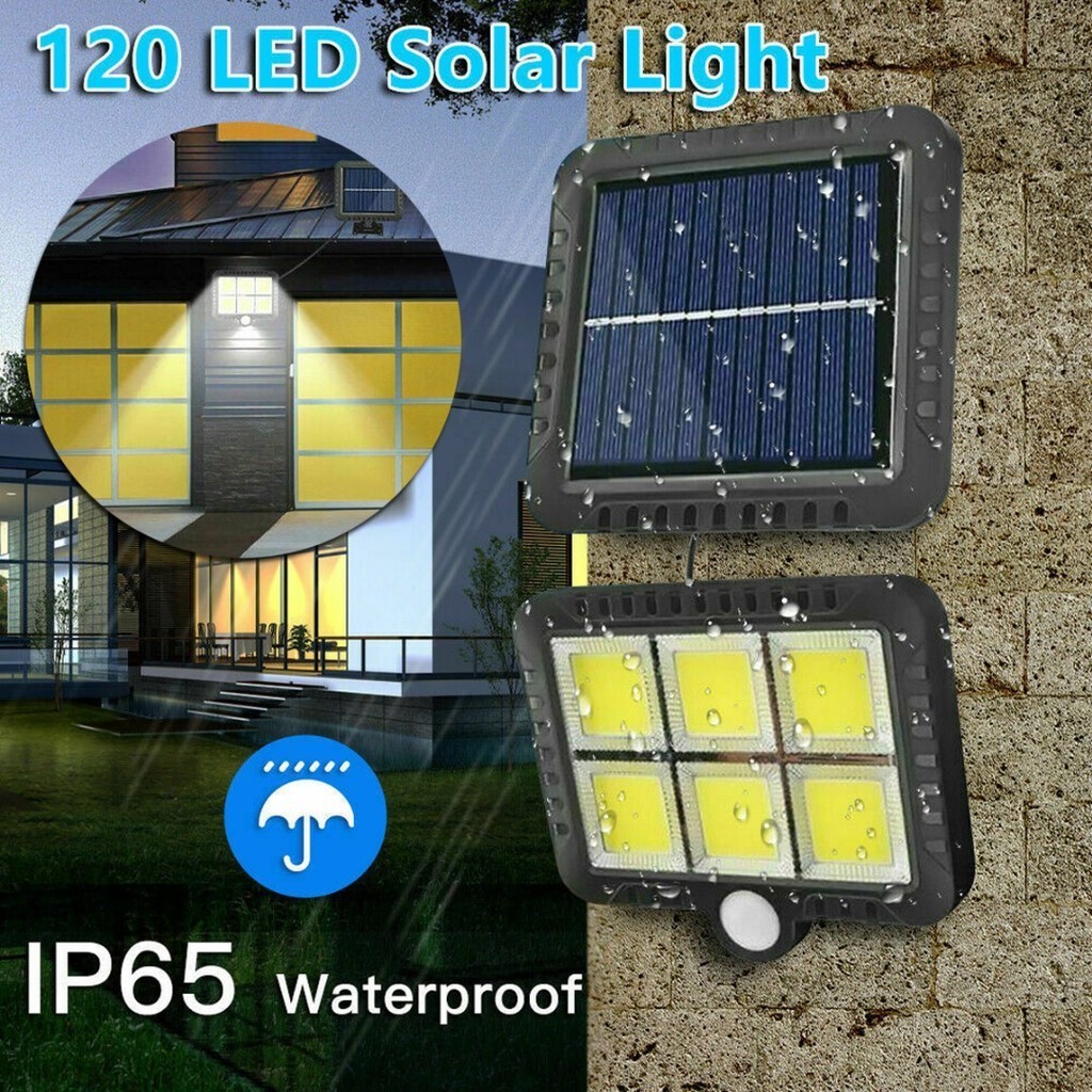 Split Type Solar Lamp 120 COB Induction Wall Lamp Waterproof Garden ...
