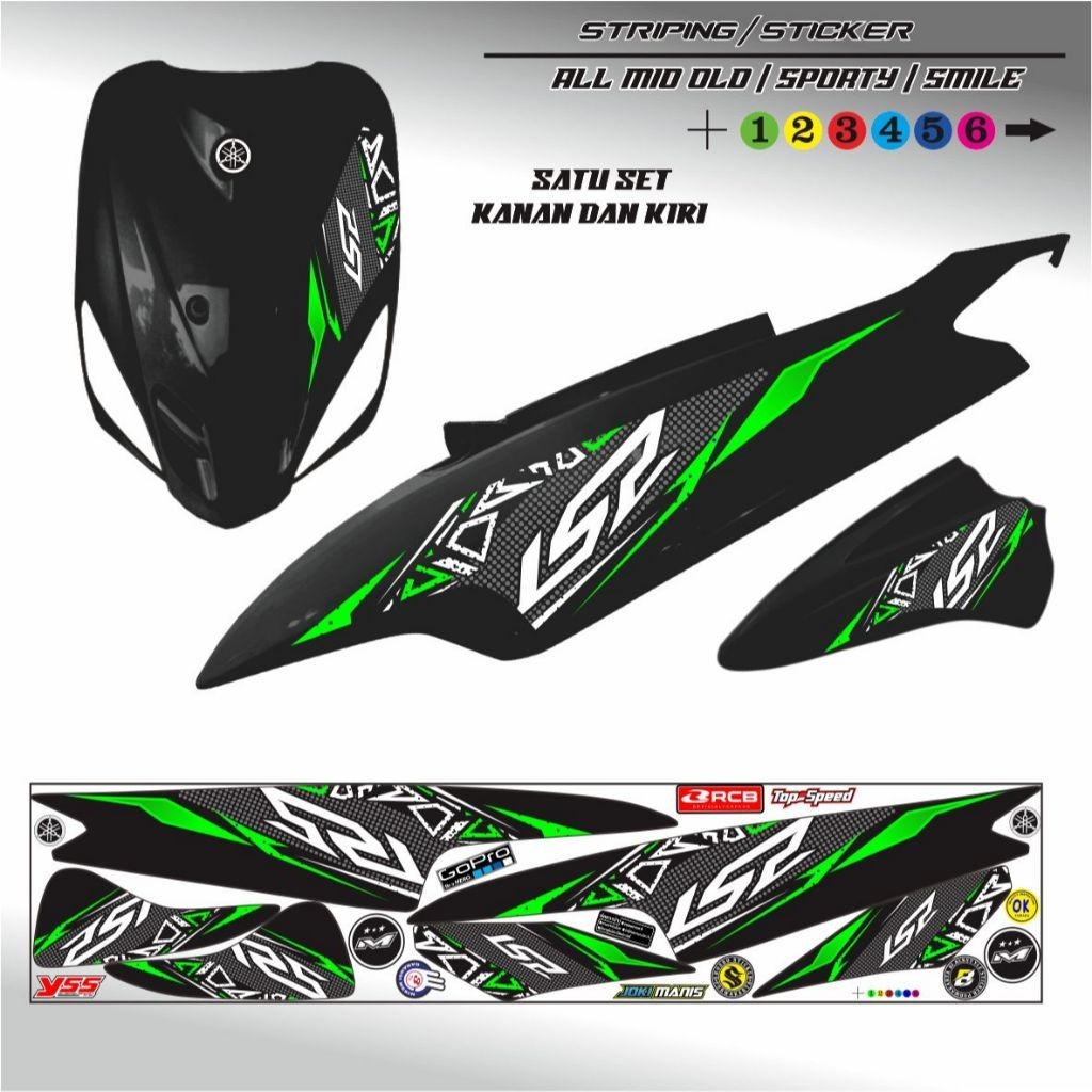 Mio SMILE striping Variations/SIMPLE MOTIF Sticker YAMAHA ALL MIO OLD ...