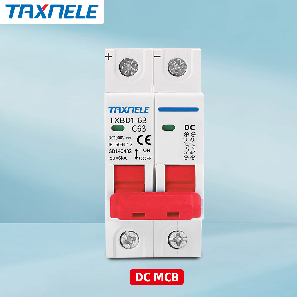 TAXNELE 2P DC MCB 1000V Solar Overload Protection 16A 20A 25A 32A 40A 50A 63A DC MCB for PV ...