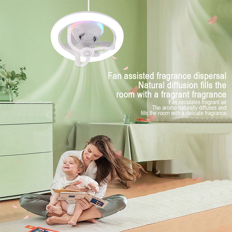 2 in1 Ceiling Fan With Light Aromatherapy Fan Light E27 Screw Remote ...