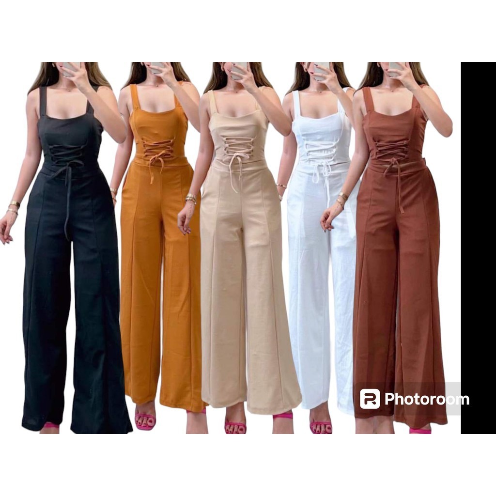 DFL Sabby plain terno pants for women freesize set coordinates | Shopee ...