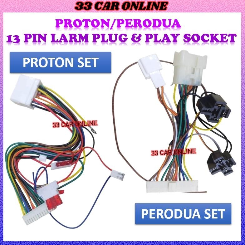 13Pin Alarm Plug and Play Socket Wira Waja Persona Gen-2 Saga1 Saga2 ...