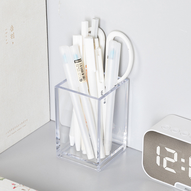 Pen Holder Clear Acrylic Pencil Holder Office Dormitory Desktop Storage ...