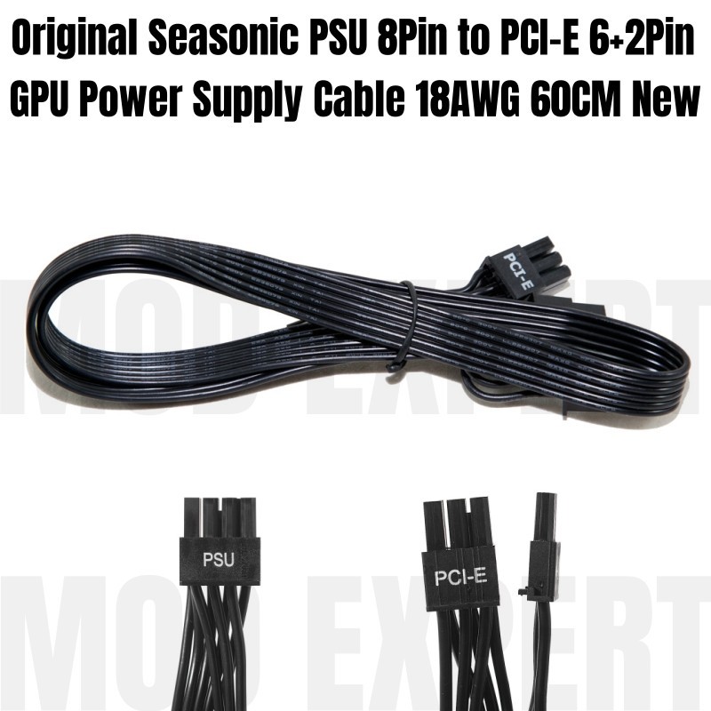 Original PSU 8Pin to PCIe 8Pin 6+2Pin for SEASONIC PX-1000, PX-850, PX ...
