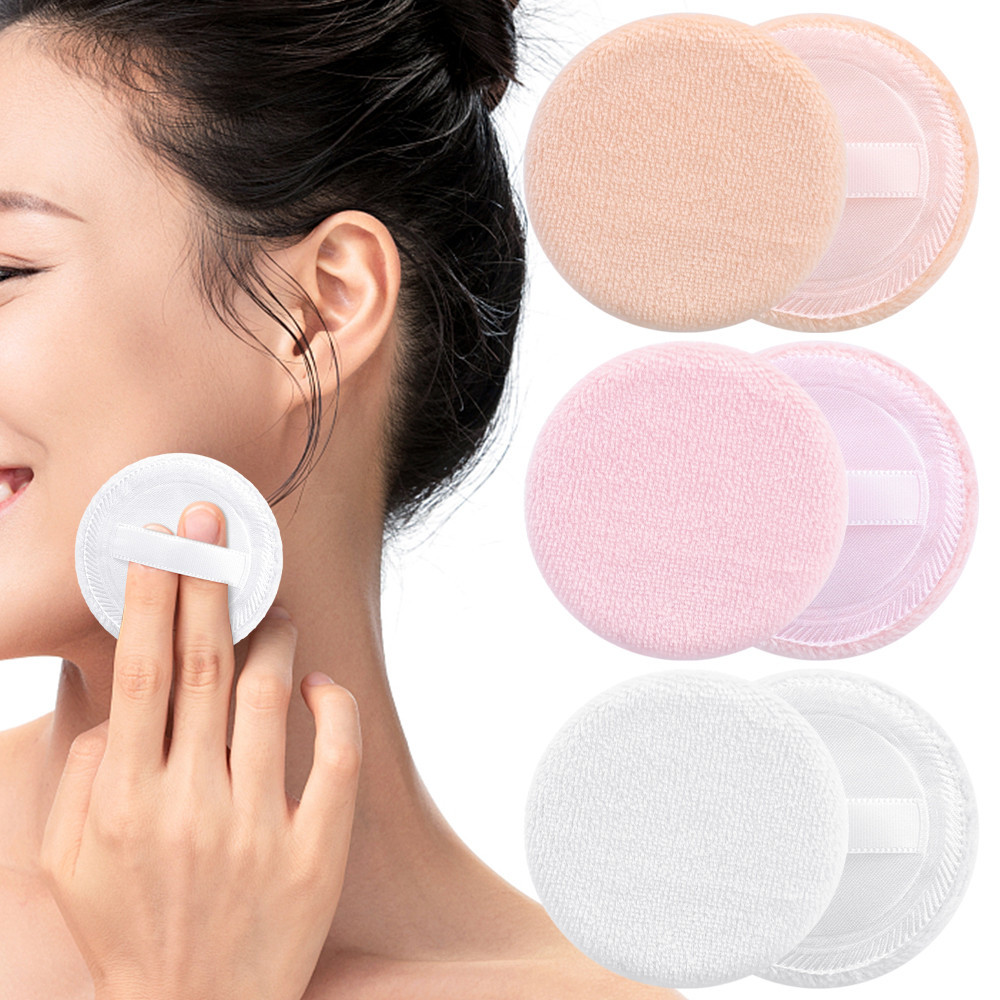 Round Cotton Powder Puff - Facial Body Powder Puff - For BB Cream ...